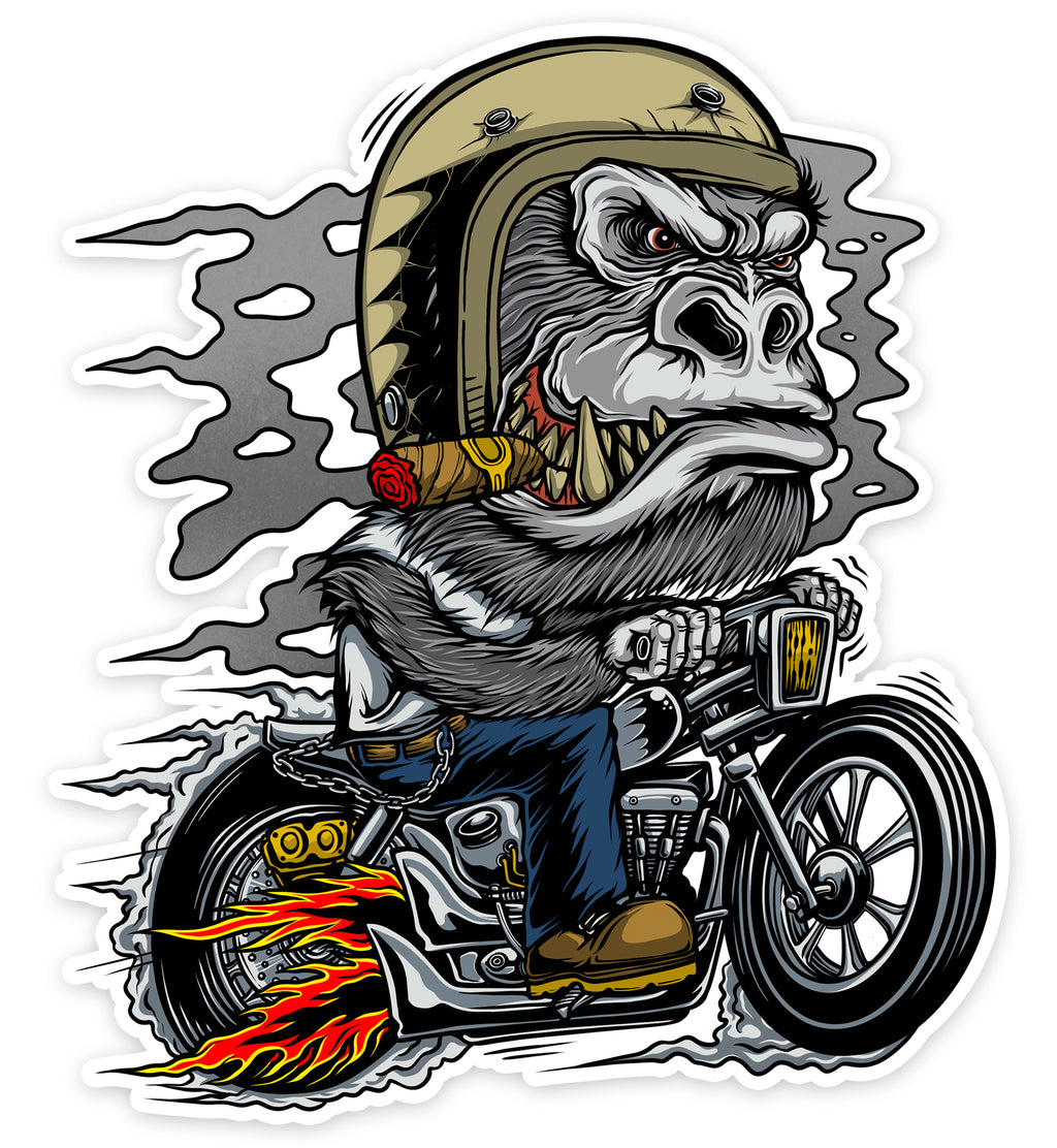 Kustom Kulture Gorilla Funny Sticker – DOWN N OUT BRAND